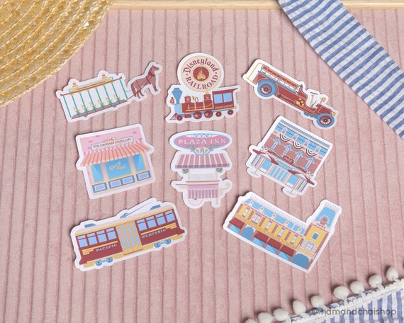 Main Street Sticker Pack 8pc Disneyland Inspired Disney - Etsy