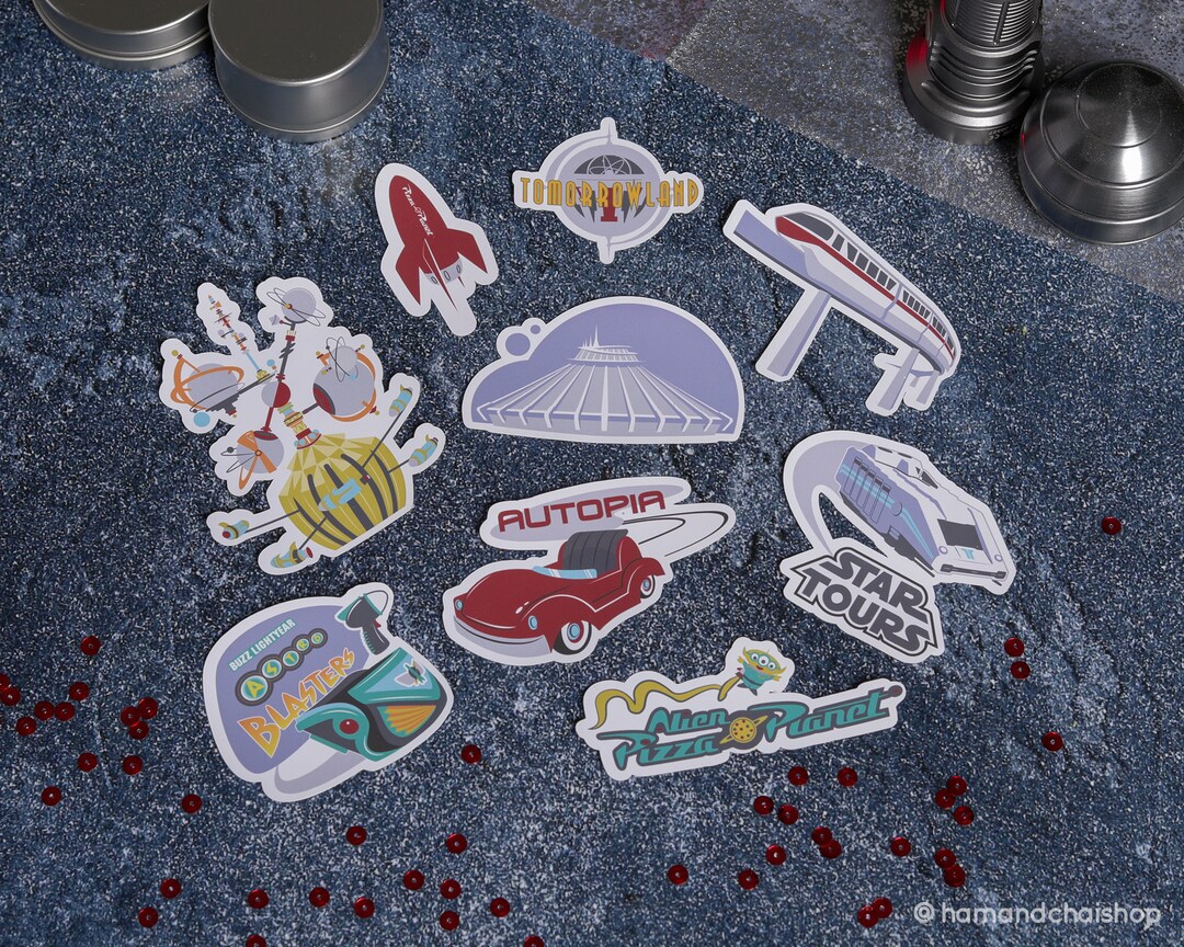 Tomorrowland Sticker Pack 9pc Disneyland Inspired Disney - Etsy
