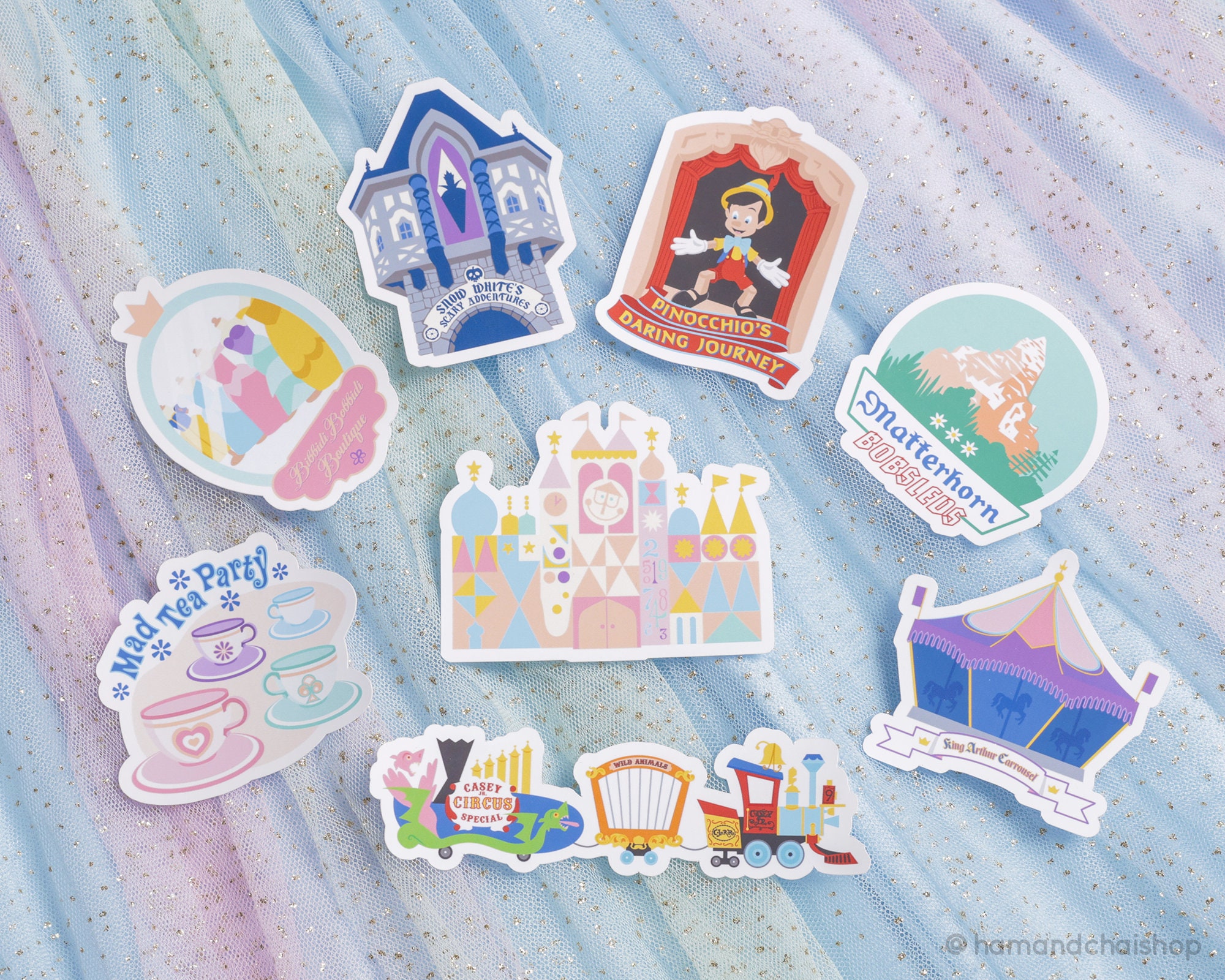 Fantasyland Sticker Pack 2 8pc Disneyland Inspired Small - Etsy