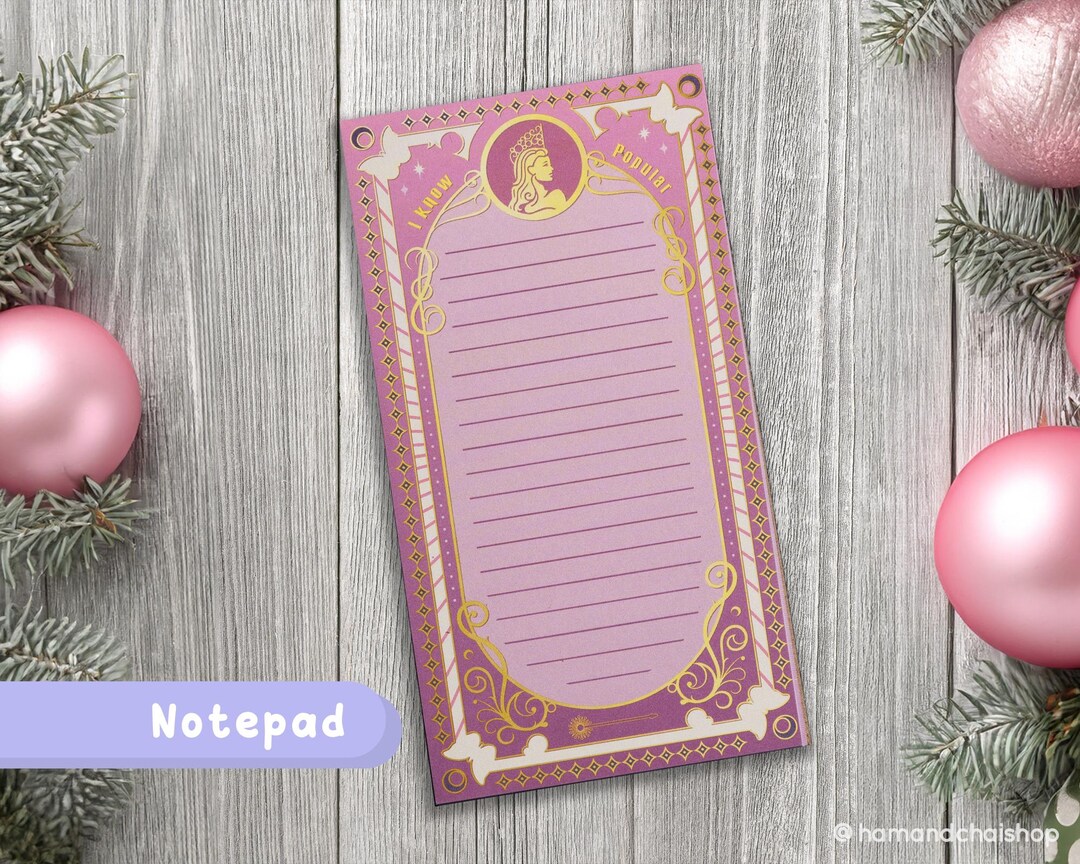 Wicked Glinda the Good Witch I Know About Popular Notepad | to Do Check List Notepad | Cute Desk ...