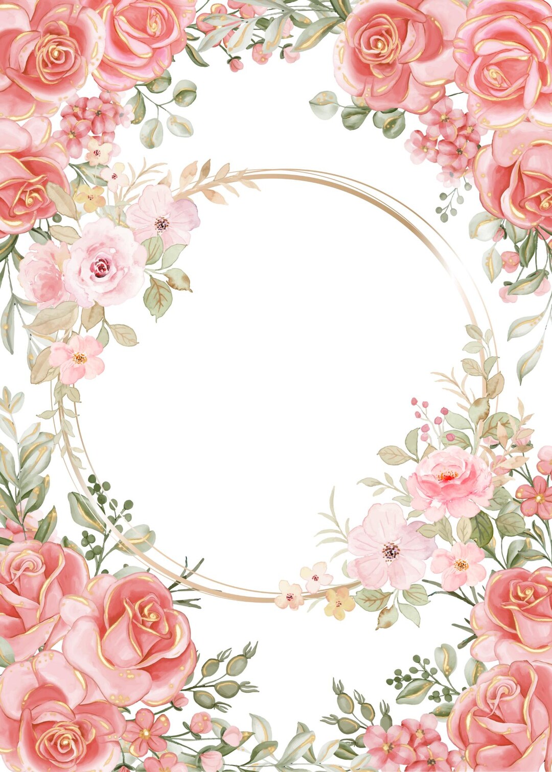 Blank Pink Flower Card - Etsy