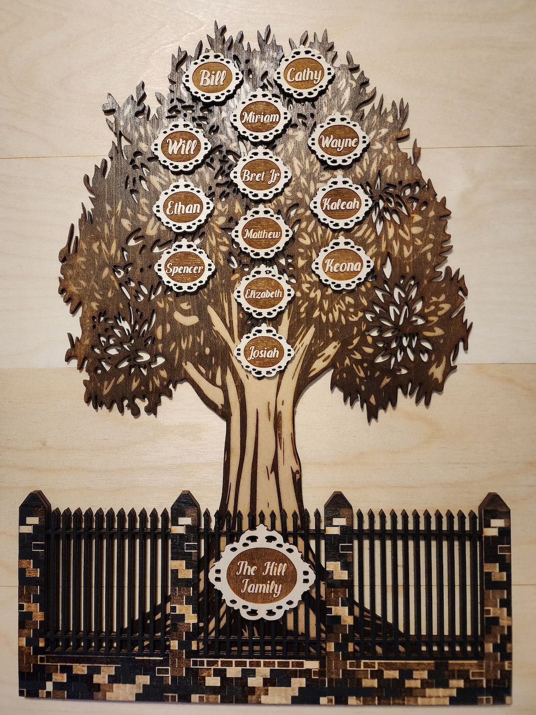 Personalized Family Tree Wall Decor Laser Engraved - Etsy
