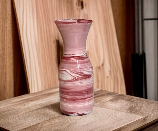Abstract Painted Vase, Fluid Art Flower Vase, Contemporary Home Décor ...