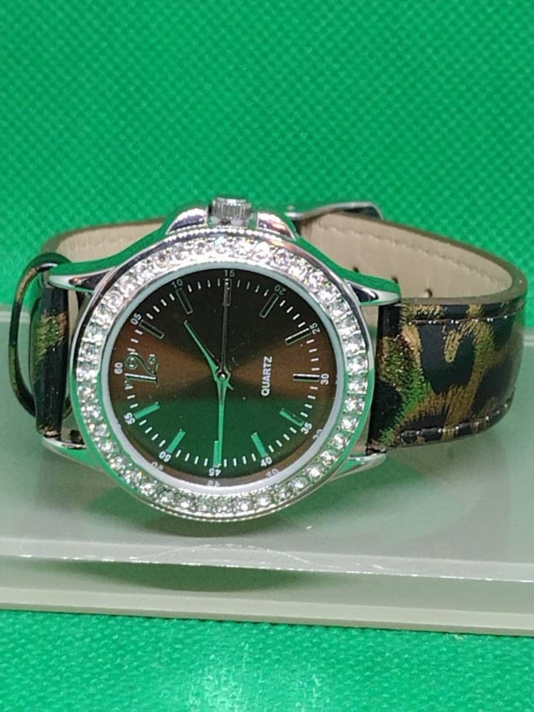 Avon Leopard Print CZ Wristwatch - Etsy