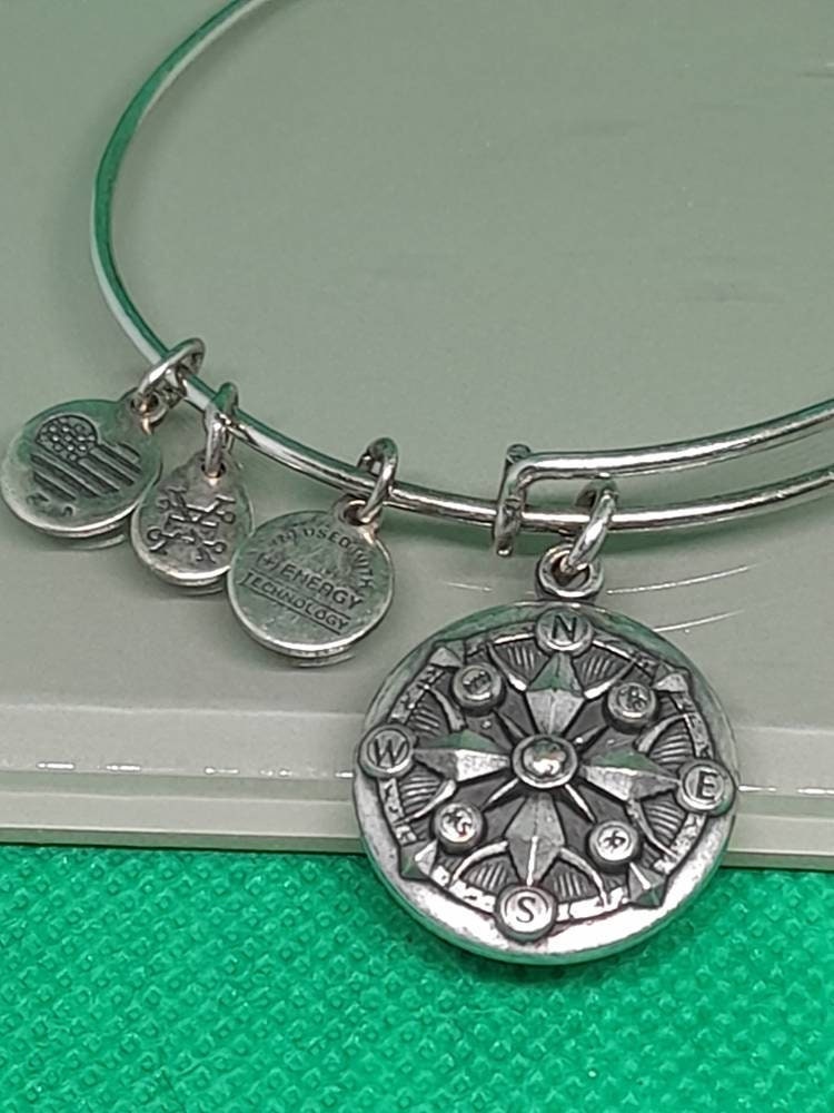 Alex and Ani Compass Charm Bangle Bracelet Etsy