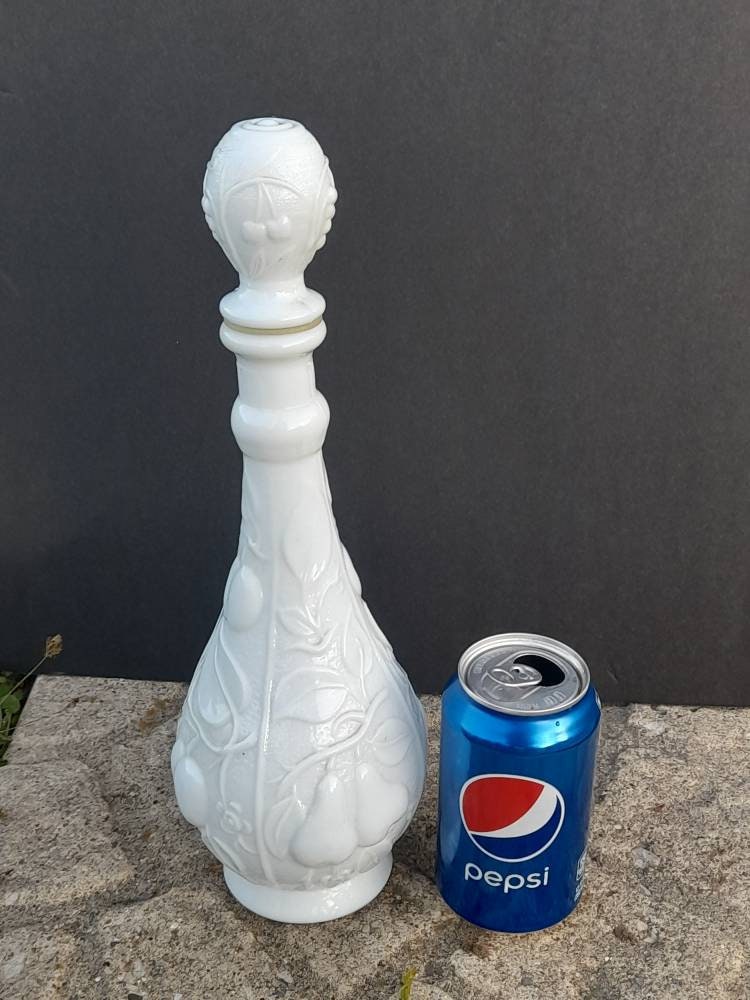Milk Glass Decanter - Etsy