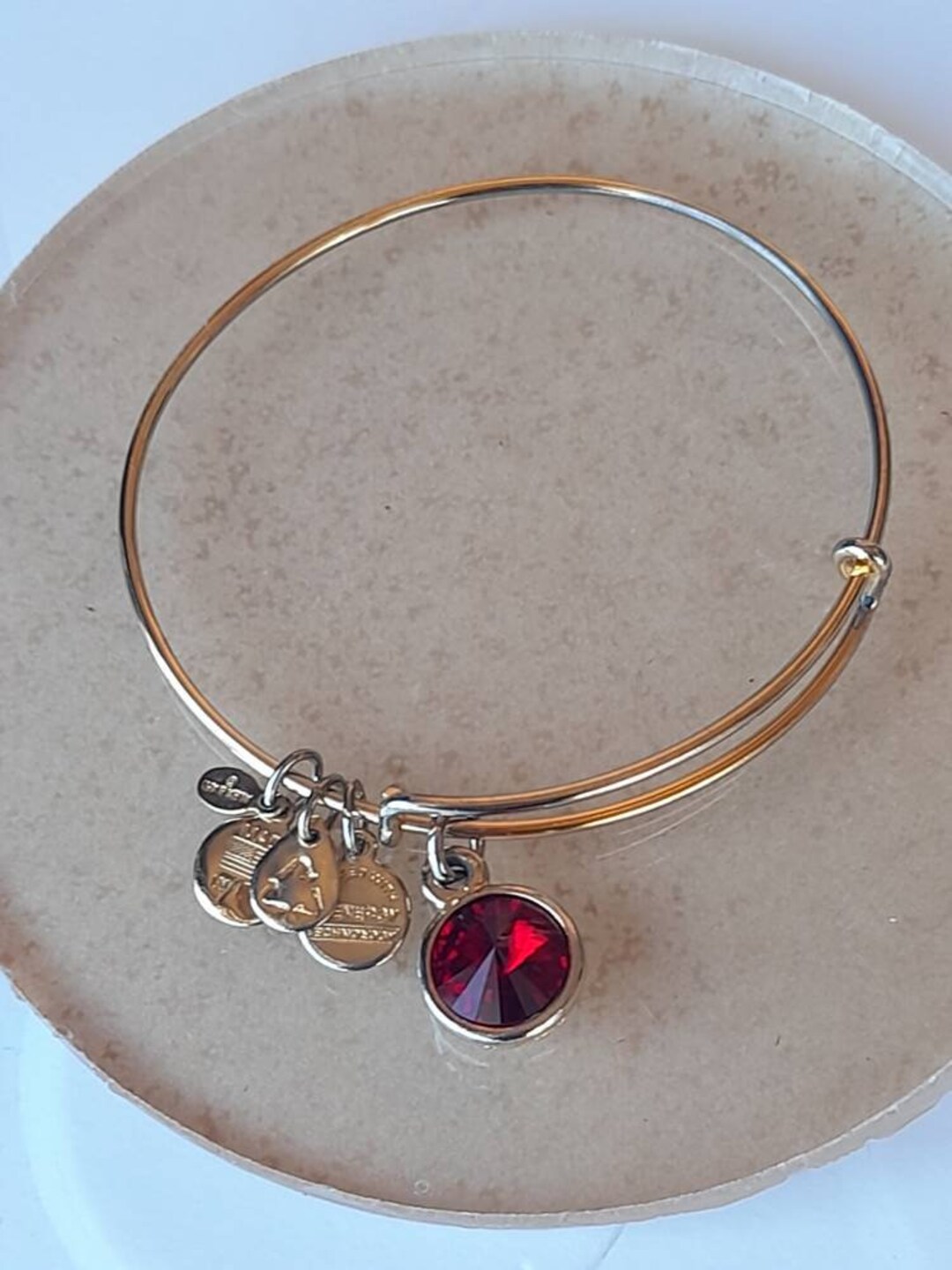 Alex and Ani Light Siam Birthstone Charm Bangle Bracelet - Etsy