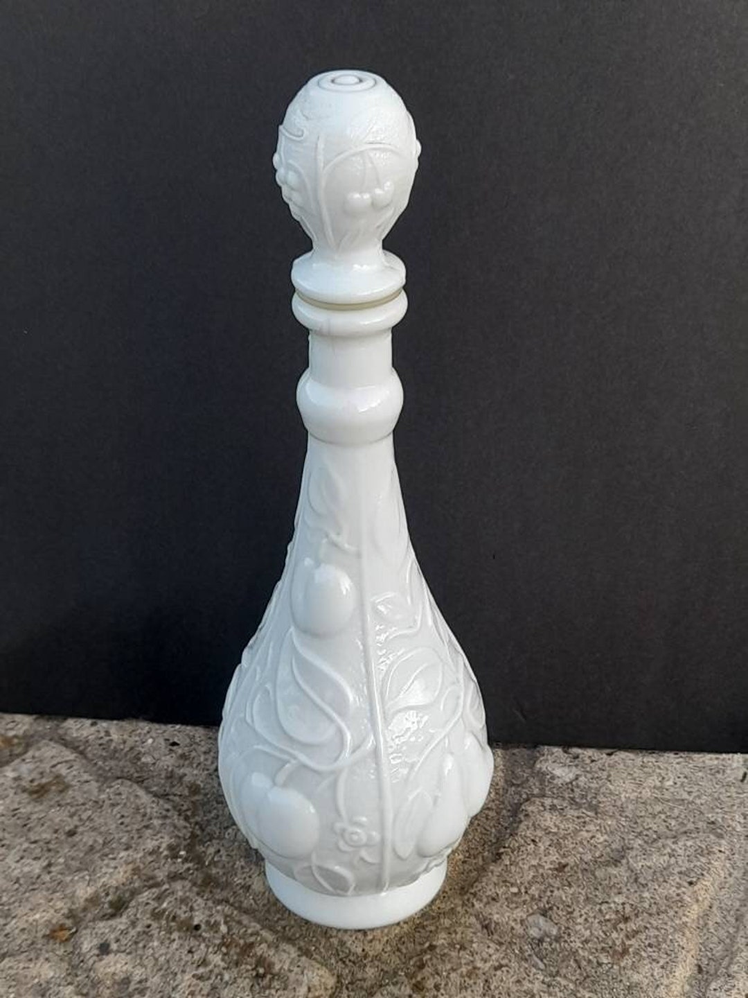 Milk Glass Decanter - Etsy