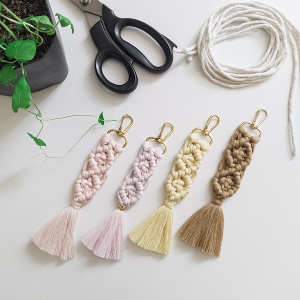 Macrame Keychain Boho Style - Etsy