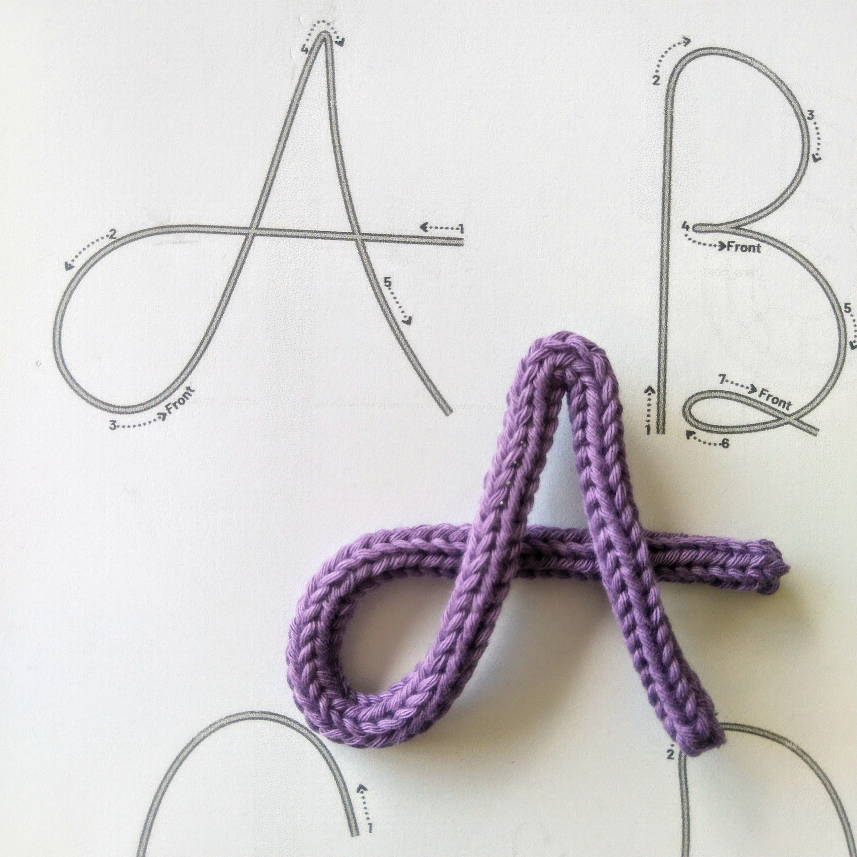 Keychain Initial Template Bundle for Knitted Wire Art, Small Uppercase ...