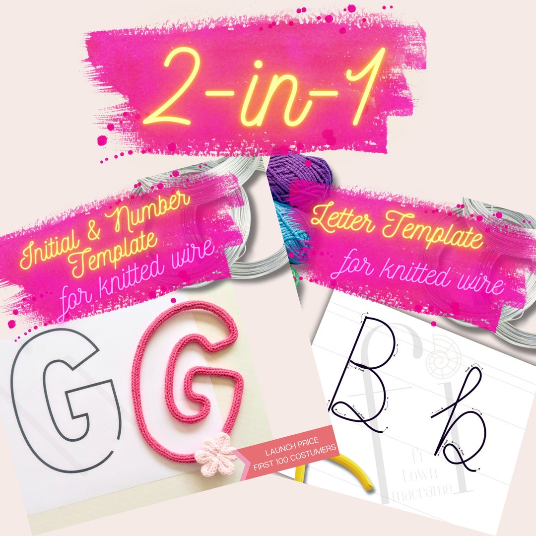 2-in-1 "alphabet" & "block Font Initials and Numbers" Templates Bundle ...