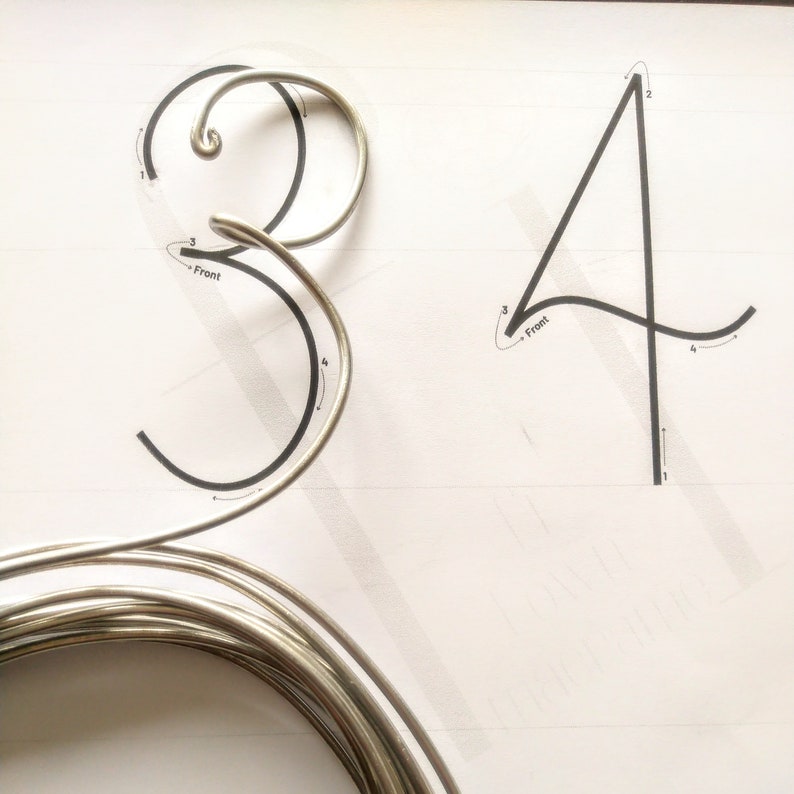 2 Sizes Number Template for Knitted Wire Art, Printable I-cord Tricotin ...