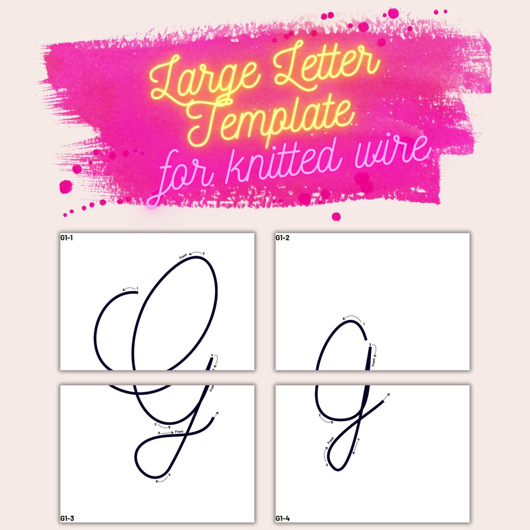 Large Alphabet Template Bundle for Knitted Wire Art, 2 Different ...