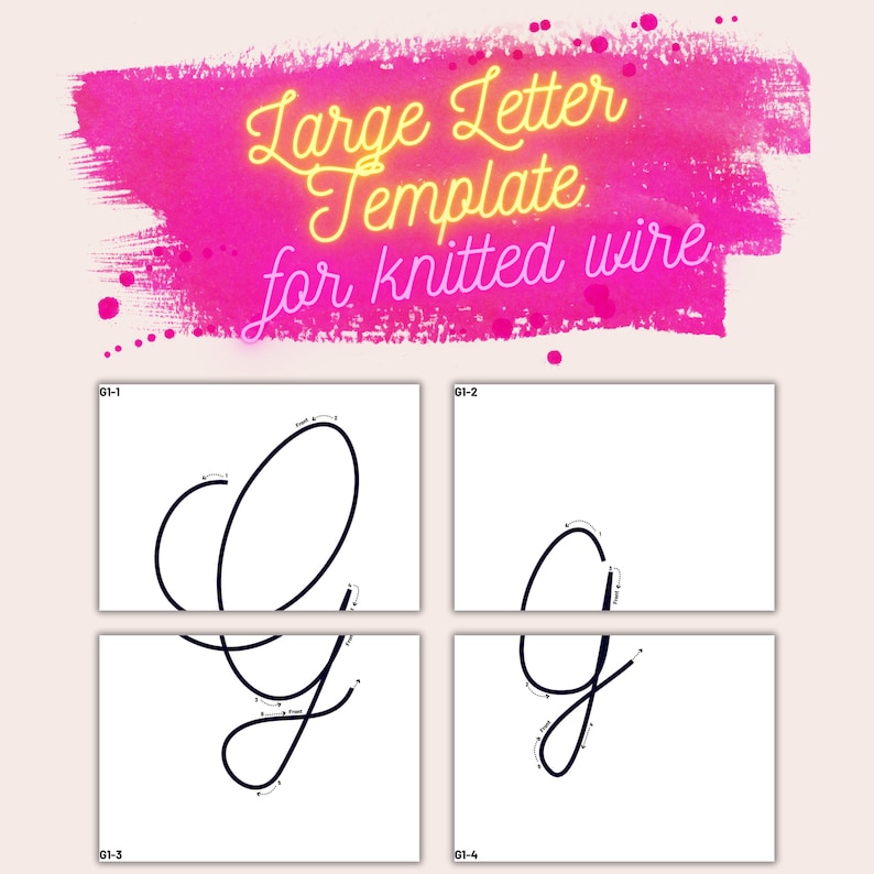 Large Alphabet Template Bundle for Knitted Wire Art, 2 Different ...