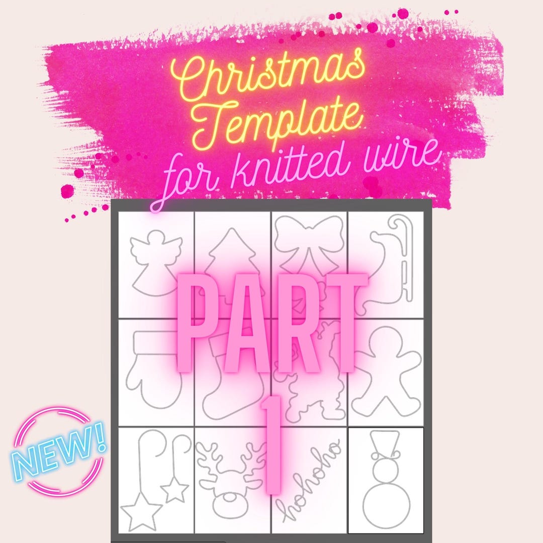 Christmas Template Bundle PART1, Knitted Wire Art, 12 Designs, Santa ...