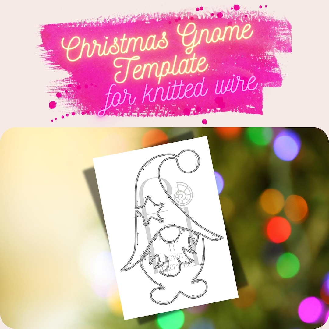 Christmas Gnome Template for Knitted Wire Art, Tricotin Xmas Family ...