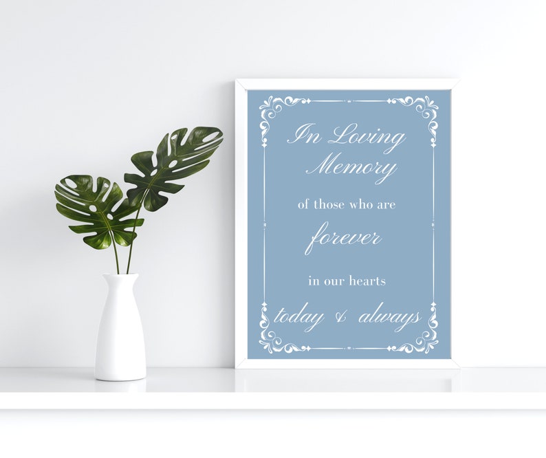 Memorial Table Sign Wedding in Loving Memory Signage Dusty - Etsy