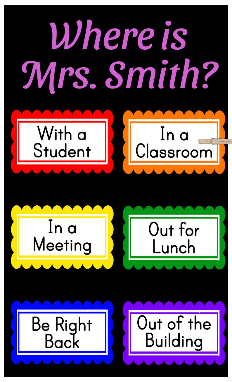 Where is the Teacher? Door Sign - Etsy