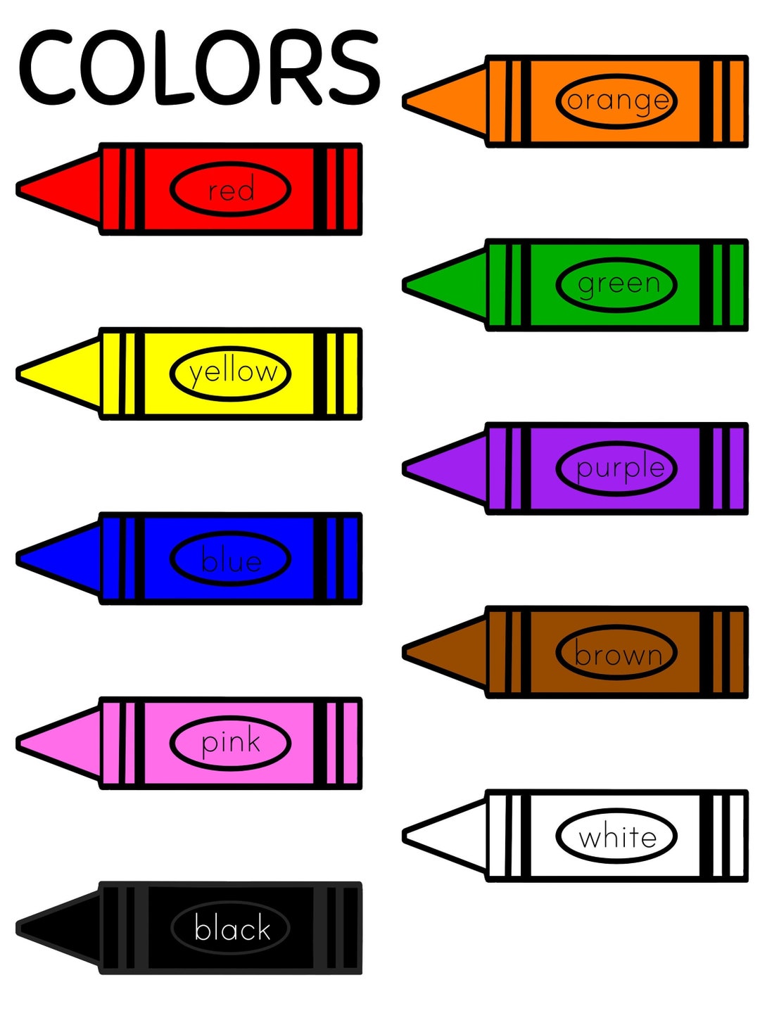 Colors Poster - Crayons - Etsy