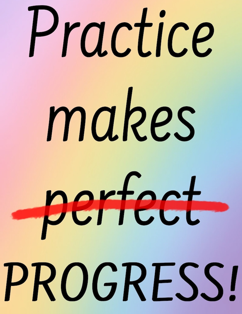 Practice Makes PROGRESS - Sign - Etsy