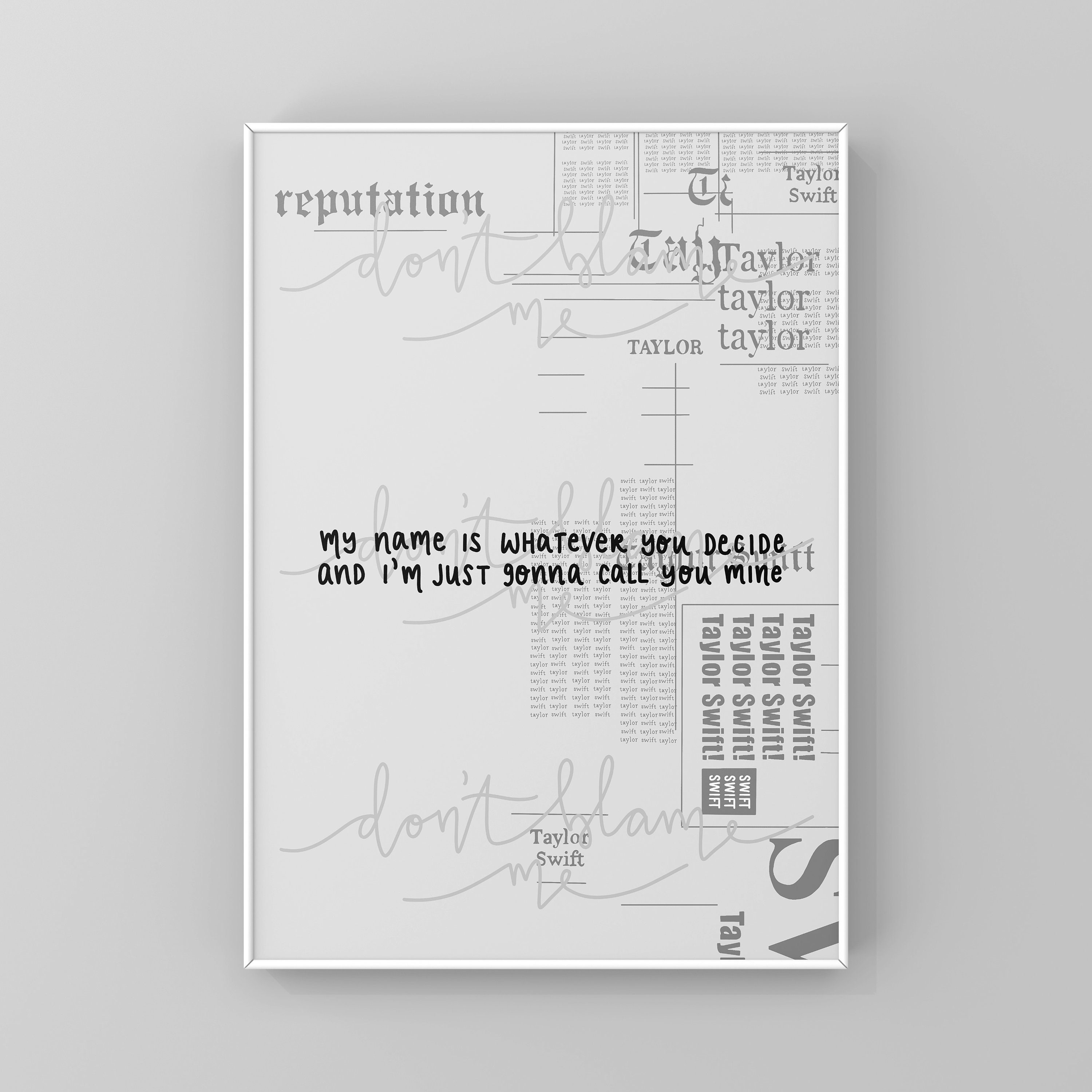 Reputation Collection, Taylor Swift - Songs 1-9 - Etsy UK