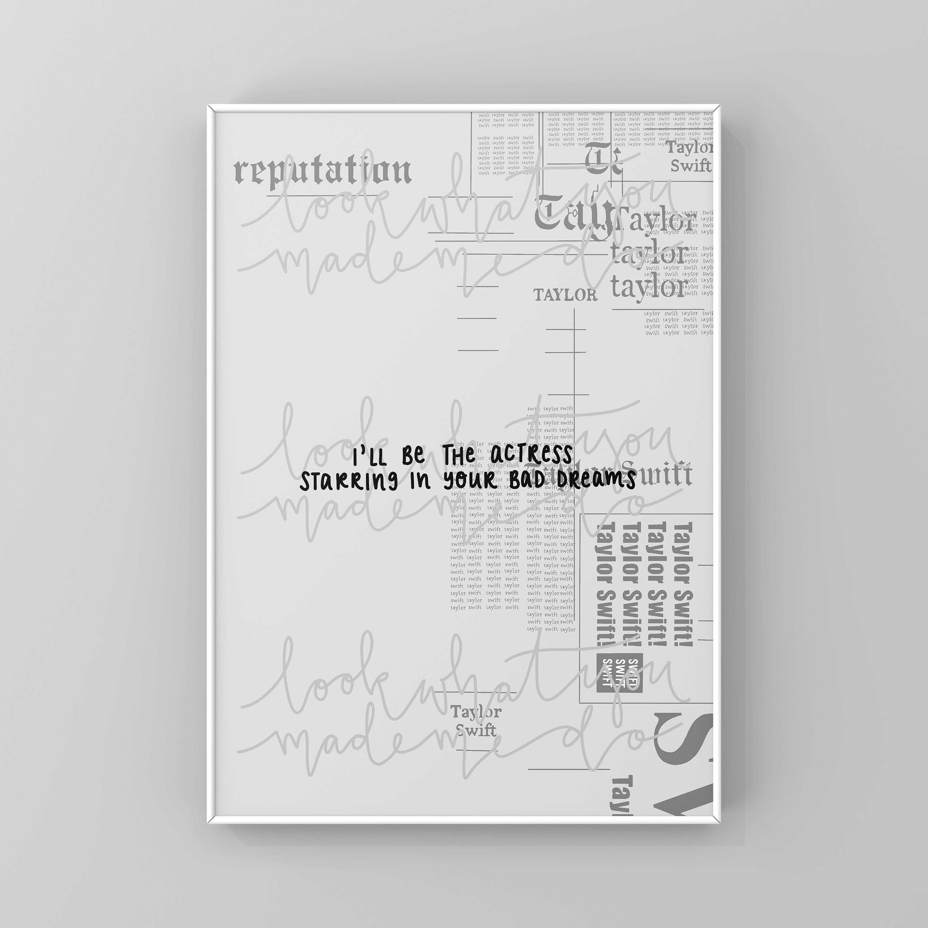 Reputation Collection, Taylor Swift - Songs 1-9 - Etsy UK
