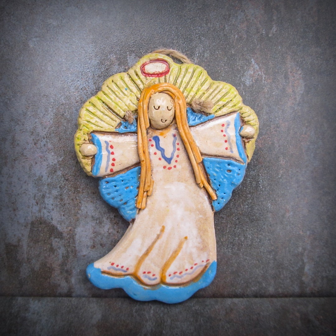 Ceramic Angel Wall Decor,christmas Angel Ornaments,handmade Angel Home ...