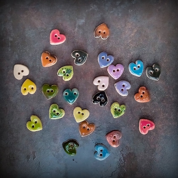 Tiny Heart Buttons - Etsy
