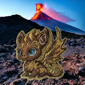 Small Dragon Cross-stitch Pattern, Cute Cross Stitch Design, Fantasy ...