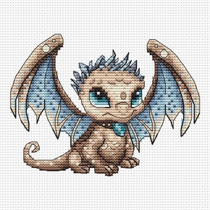 Small Dragon Cross-stitch Pattern, Fantasy Embroidery, Cute Cross ...