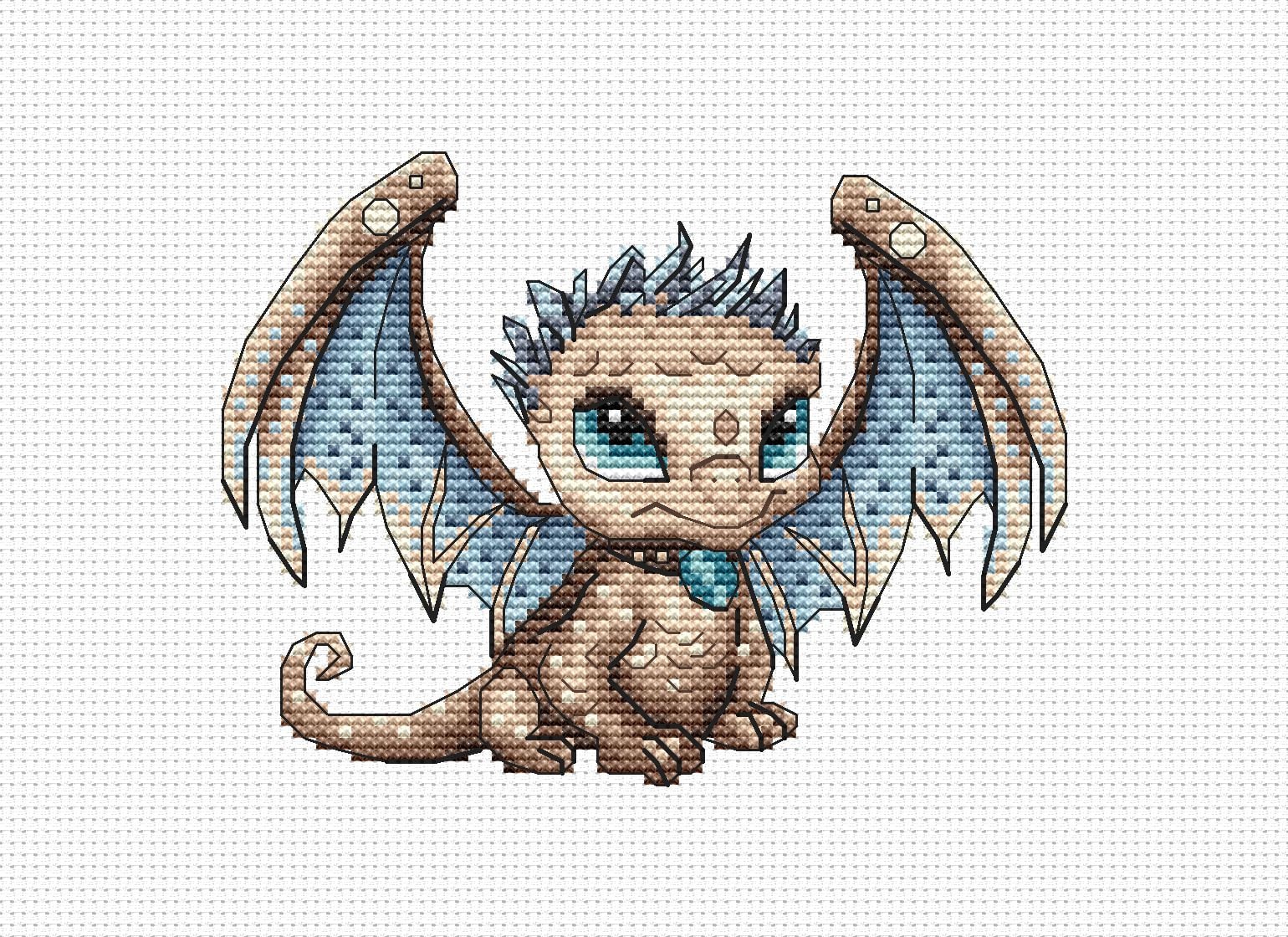 Small Dragon Cross-stitch Pattern, Fantasy Embroidery, Cute Cross ...