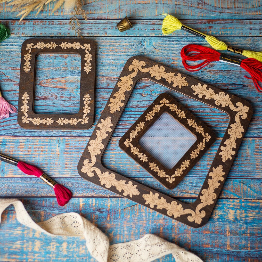 Wooden Magnet Square Hoop 5.5 Inches, for Xstitch Kits With Plastic ...