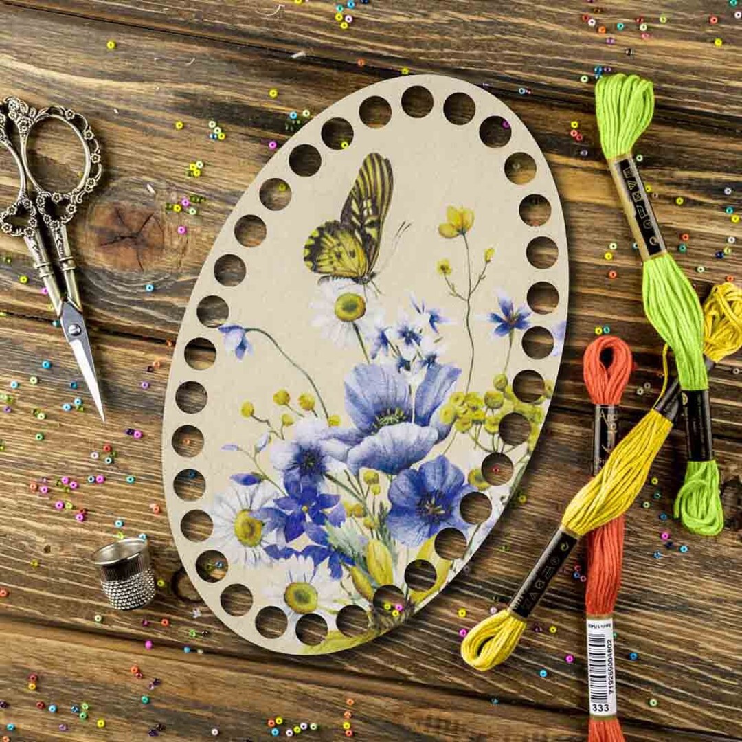 Embroidery Thread Organizer With Flower Butterfly Print, Cross Stitch ...