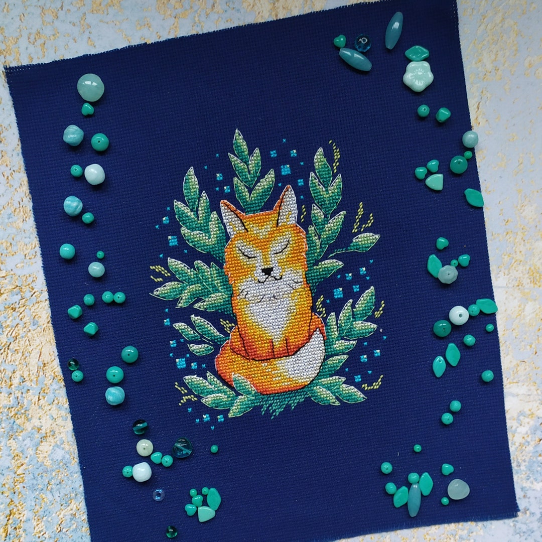 Fox Cross Stitch Pattern, Woodland Animals Embroidered Picture, Cute ...