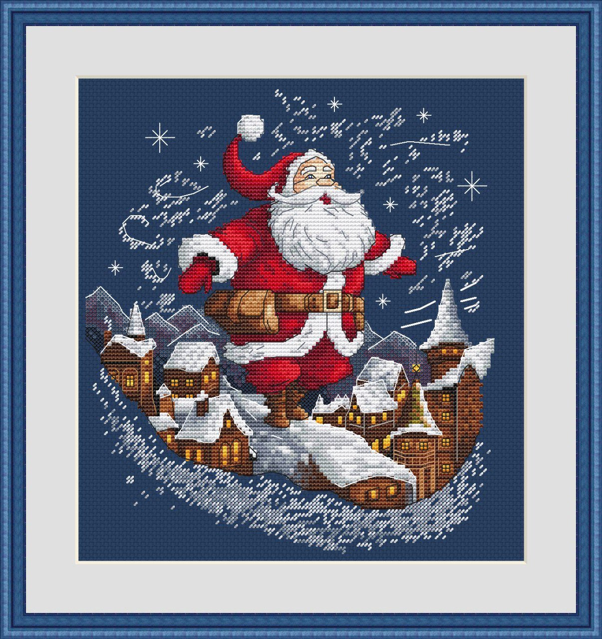 Santa Claus Christmas Cross Stitch Pattern, DIY Winter Home Decor ...