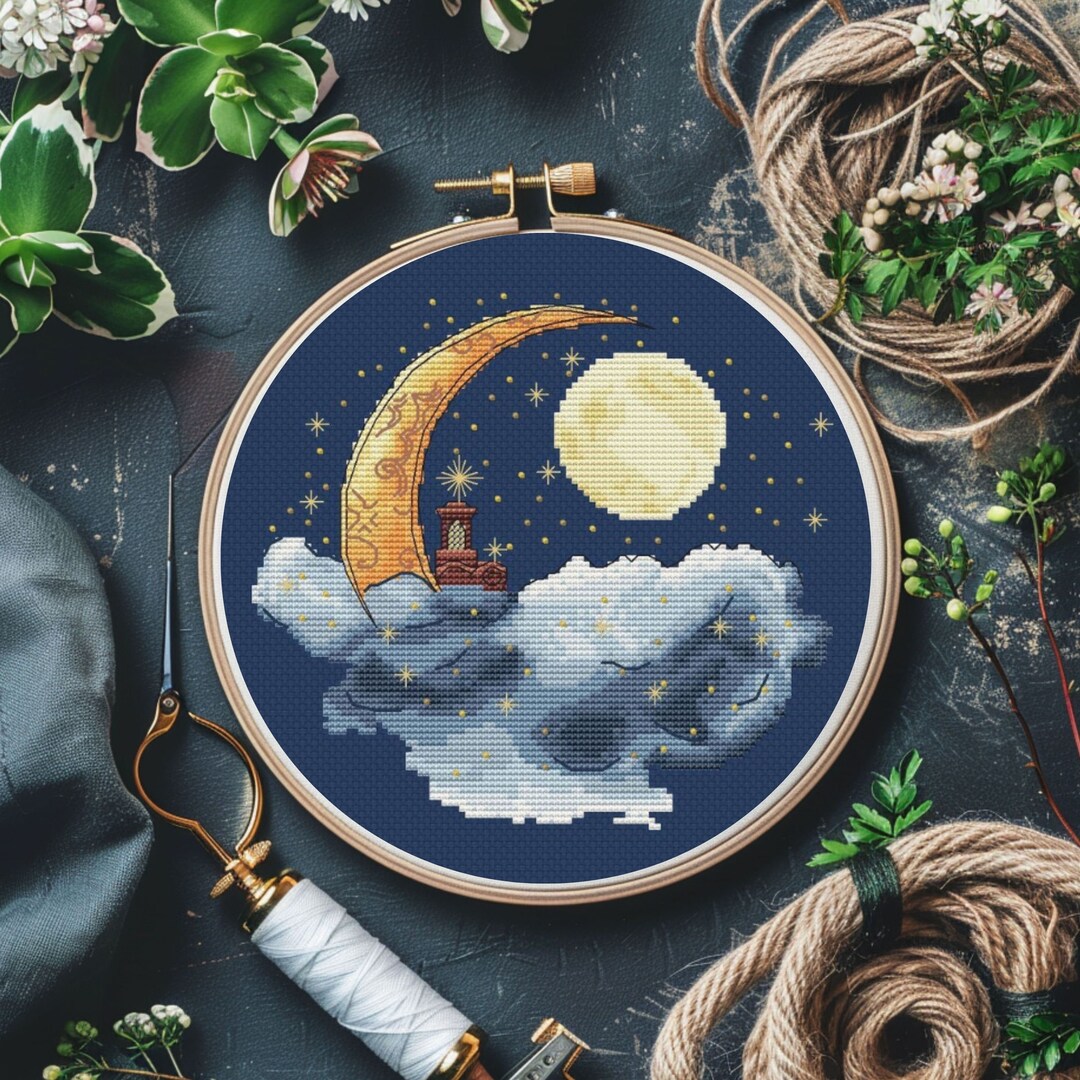 Zu2 Designs of Moon Cross-stitch Patterns, Moon and Sun Stitching ...