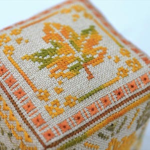 Autumn Sampler Cross Stitch Pattern, Fall Leaves, Acorns, Mushroom ...