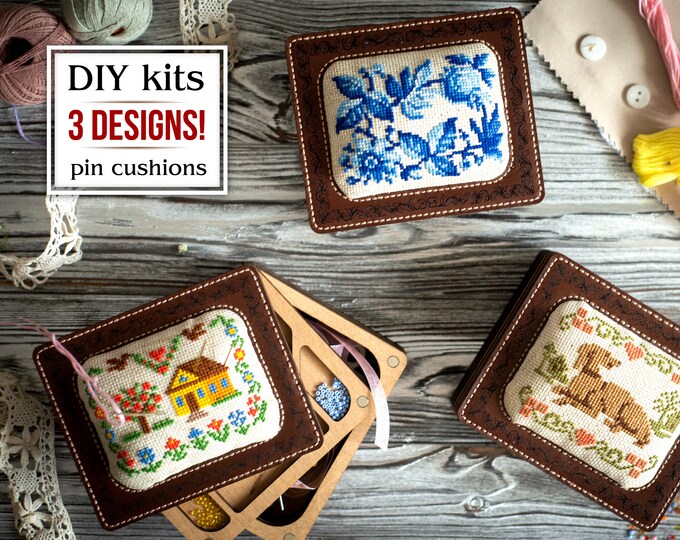 Wood Grain Rectangular Needlework Box Cross Stitch Jewelry Box Counted ...