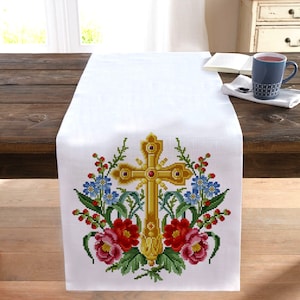 Set of 4 PDF Patterns, Christian Cross With Flowers, Counted Cross ...