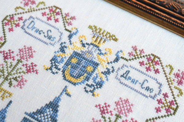 Dragon & Castle Cross Stitch Pattern, Ukrainian X-stitch Design, DIY ...