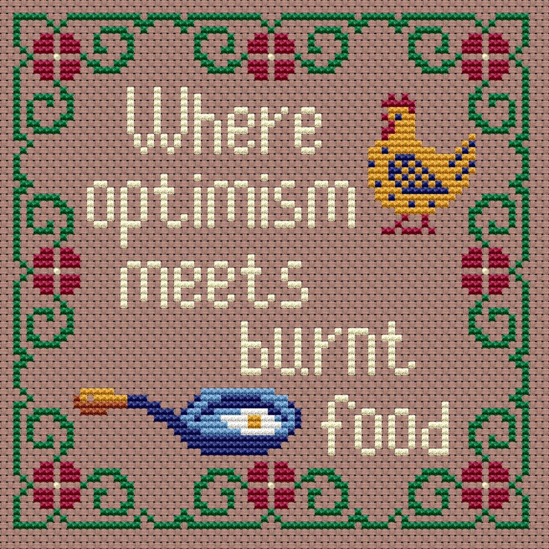 Cross-stitch Quotes Pattern, Funny Saying X-stitch Design, Food PDF ...