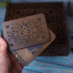 Wooden Sewing Organizer, Thread Storage, Embroidery Box With Spools ...