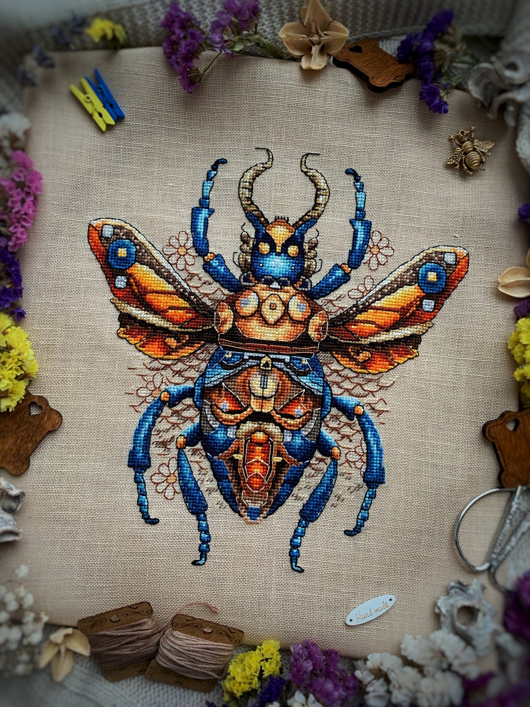 Bug Cross Stitch Pattern, Beetle Design, Insects Animal Embroidery ...