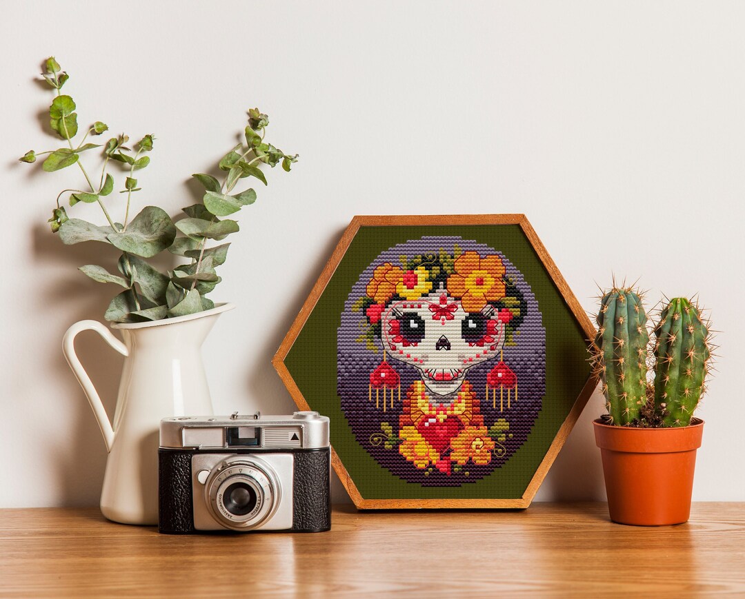 Dia De Los Muertos Cross Stitch Pattern, Mexico Cross Stitch Design ...
