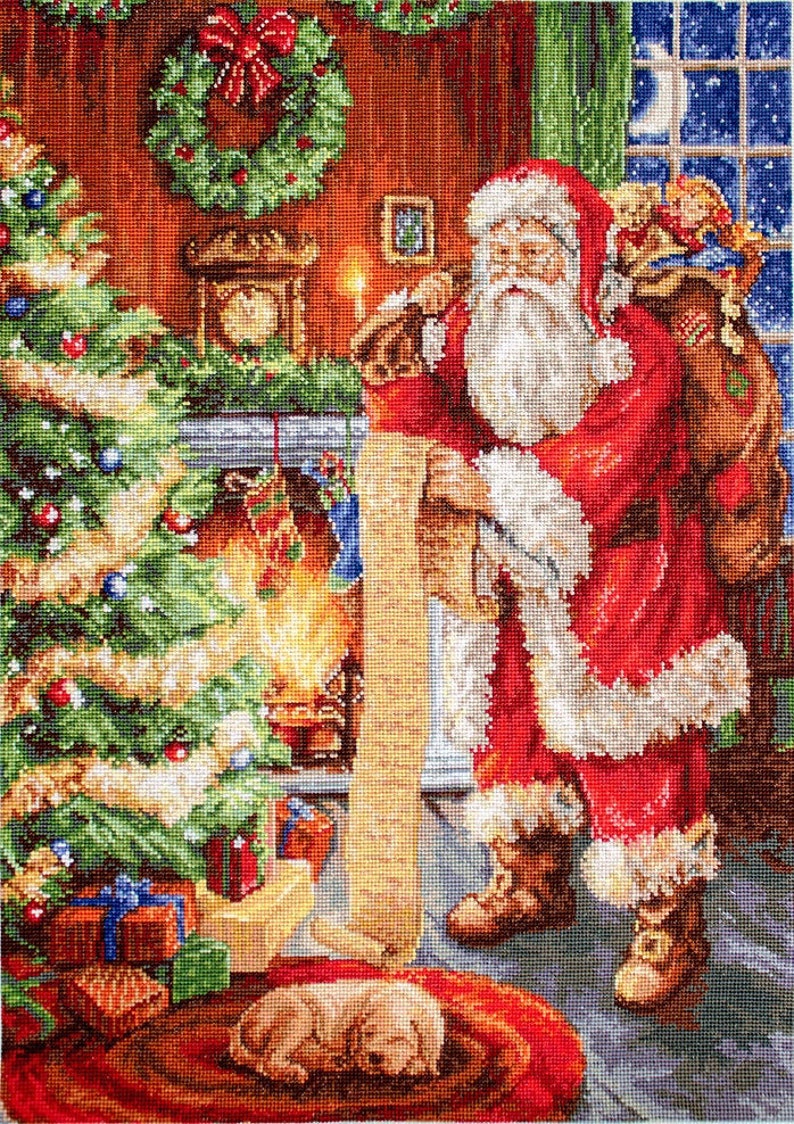 Santa Claus Gobelin Needlepoint Kit Christmas Tapestry Stitch - Etsy