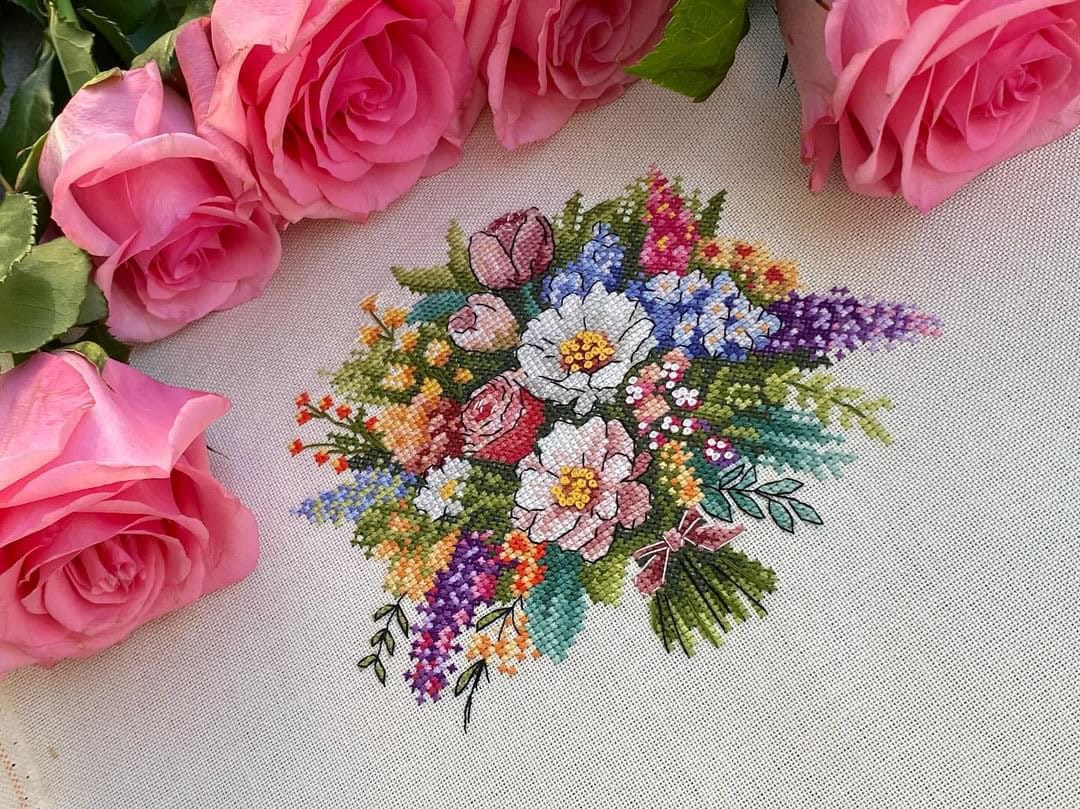 Kitchen Cross-stitch Patterns, Set of 6 Mini Floral X-stitch Designs ...