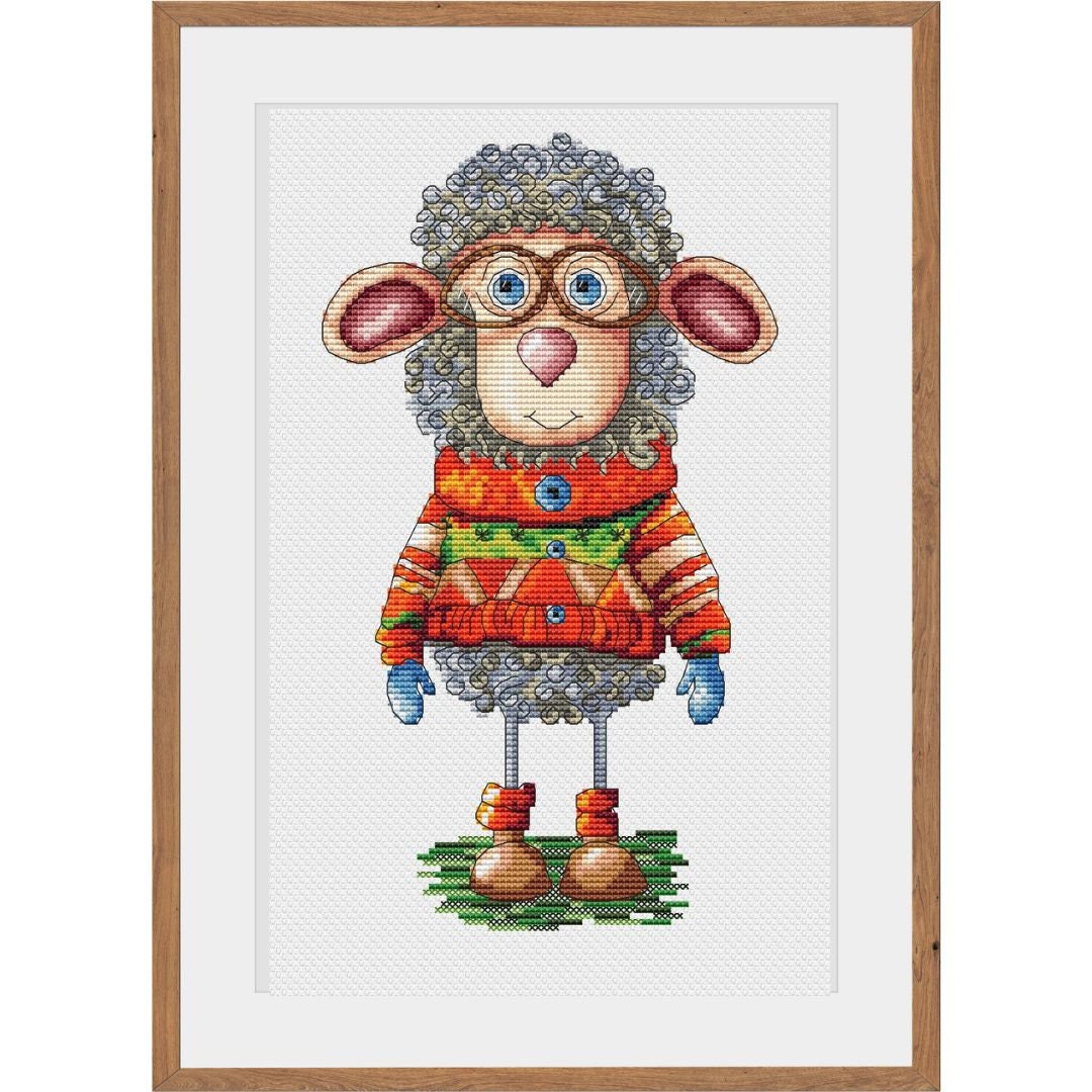 Sheep Cross-stitch Pattern, DIY Kids Room Decor, Cute Winter X-stitch ...