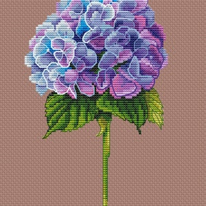 Hydrangea Flower Cross-stitch Pattern, Cushion Embroidery, PDF Digital ...