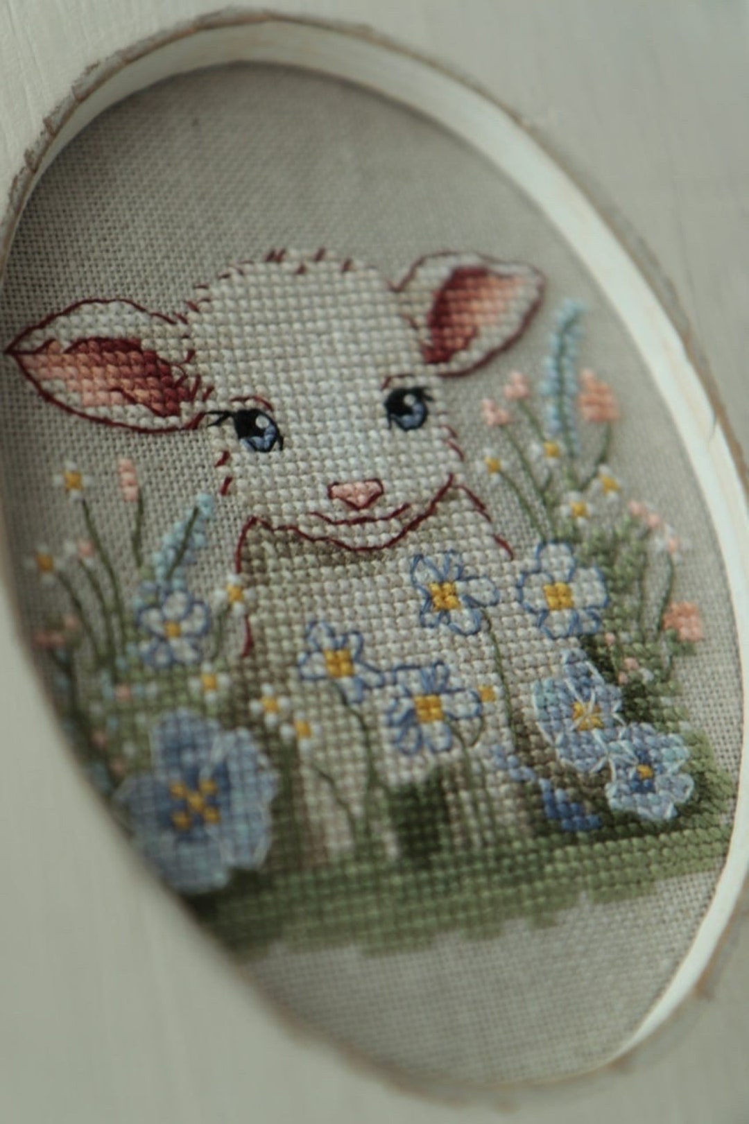 Baby Lamb Cross-stitch Pattern, Easter Lamb, Cute Spring Needlepoint ...