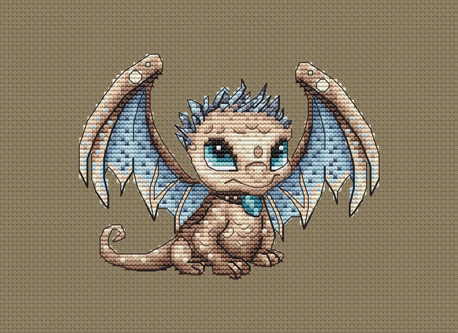 Small Dragon Cross-stitch Pattern, Fantasy Embroidery, Cute Cross ...
